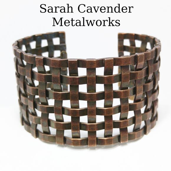 Vintage | Jewelry | Sarah Cavender Metalworks Woven Cuff Bracelet ...
